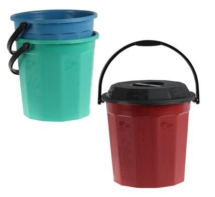 Bulk Pack 6 x Plastic Bucket with Lid - 14 Litre | Shop Today. Get it ...