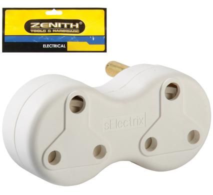Bulk Pack 6 x Zenith Plug Adaptor 2 x 16A & Safe Shut Wavy | Shop Today ...