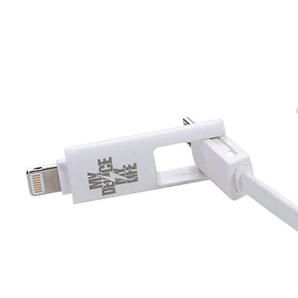 Remax Original 2 In 1 Lightning & Micro USB Transformer Cable - White ...