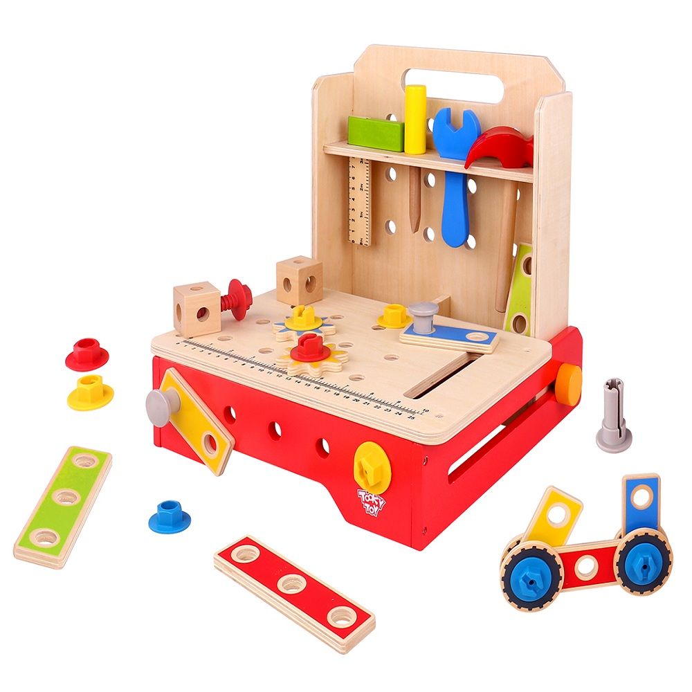 TookyToy Kids Portable Mini Wooden Toy Foldable Work Bench | Buy Online ...