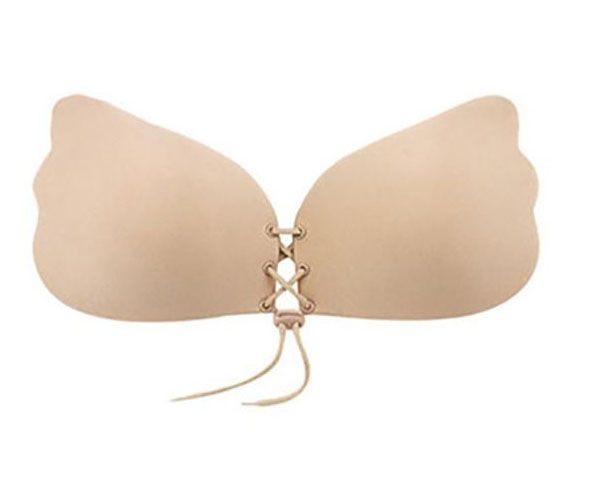 Strapless Backless Invisible Push-Up Reusable Butterfly Bra - Beige ...
