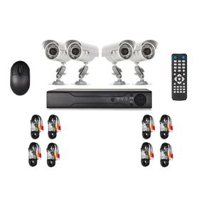 CCTV Security System Camera DVR Kit (4 Channel) Supports Live Mobile ...
