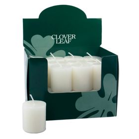 24 x Clover Leaf Candles - Large Nightlight - Votive - (3x5cm) - White ...