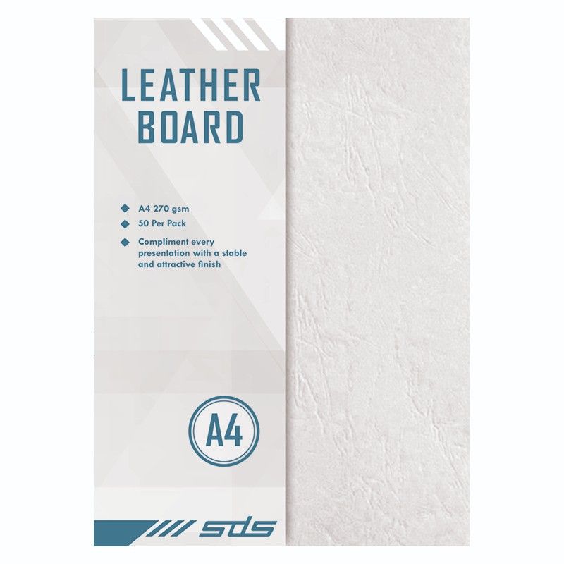 SDS Leather Grain Board White A4 270gsm - Pack Of 50 | Shop Today. Get ...