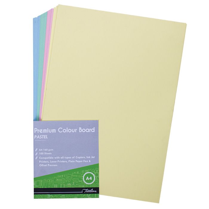 Treeline Project Board Multi Coloured A4 Pastel 160gsm - Pack of 100 ...
