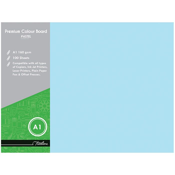 Treeline Project Board Pastel Blue A1 160gsm Pack of 100 | Shop Today ...