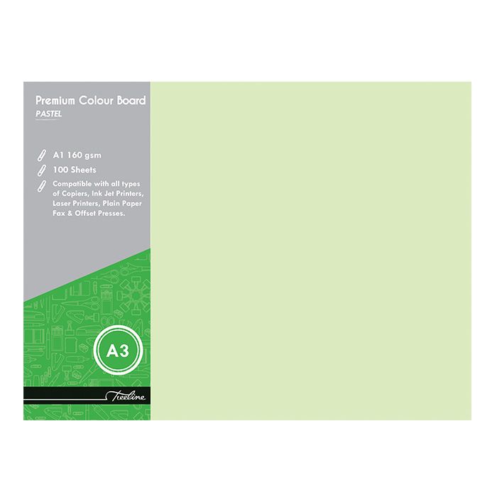 Treeline Project Board Pastel Green A3 160gsm - 100's | Shop Today. Get ...