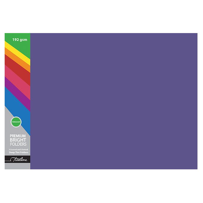 Treeline Premuim Deep Tint Purple Board Folders Foolscap 192gsm - 100s ...