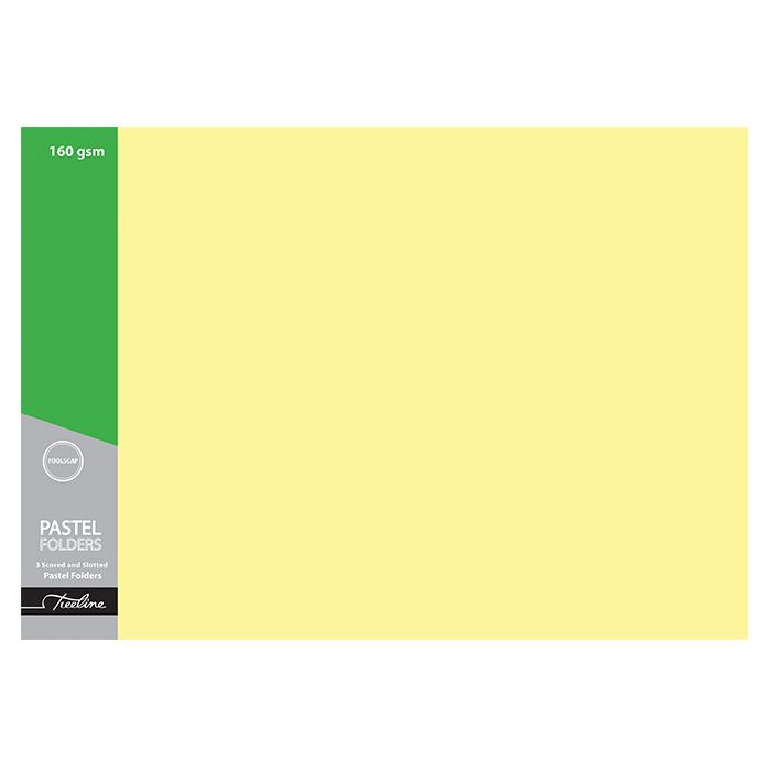 TreelineTokai Board Folder Yellow 2 Fold Foolscap 160gsm pack of 100 ...