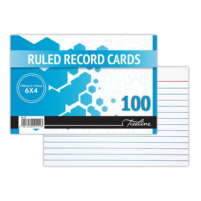 Treeline Ruled Record Cards (6 x 4) Feint - 102 x 152mm | Shop Today ...