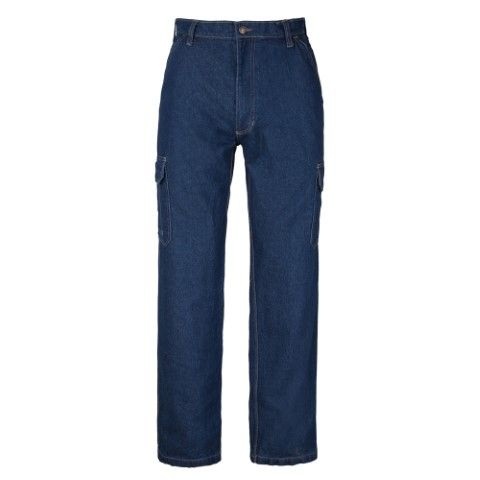 Jonsson Workwear Denim Cargo Trousers - Indigo | Shop Today. Get it ...