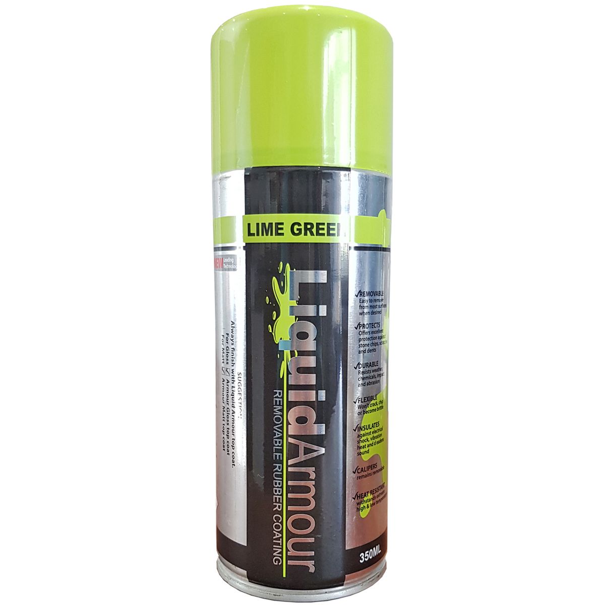 Liquid Armour Removable Synthetic Rubber Coating 350ml Aerosol - Lime ...