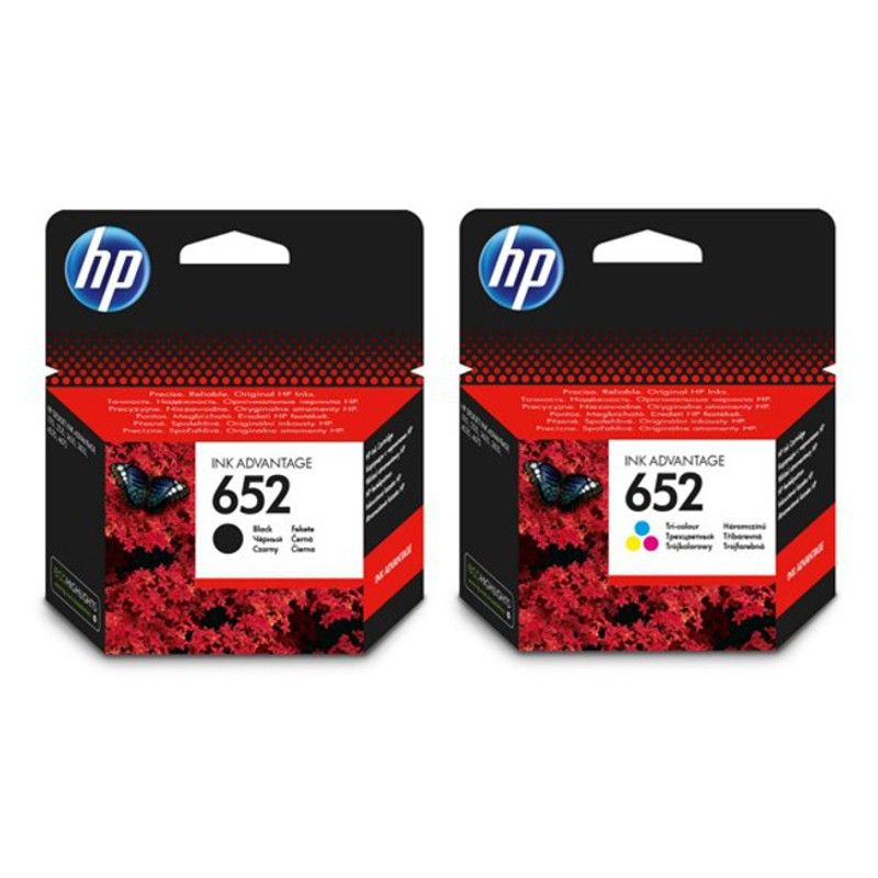 HP 652 Black & Tri-Colour Ink Advantage Bundle (Both Black & Tri-Colour ...