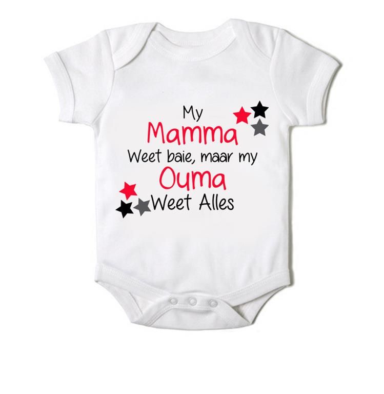 Just Kidding Unisex My Mamma Weet Baie Maar My Ouma Weet Alles Short ...