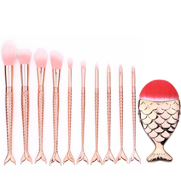 11 Piece Mermaid Make-Up Brush Set - Golden | Shop Today. Get it ...