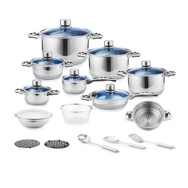 21 Piece Stainless Steel Cookware Pot Set - 7 Layer Capsuled Bottom ...