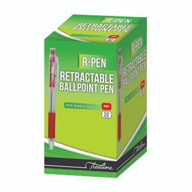 Treeline Retractable Ballpoint Pen Red R-Pen - Box of 50 | Shop Today ...