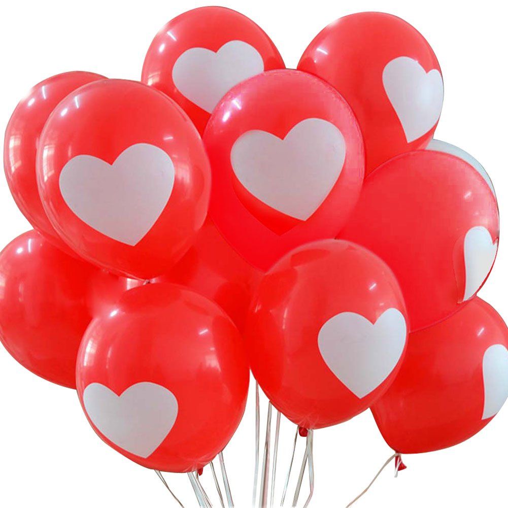 Red Balloons with White Hearts - Pack of 20 | Shop Today. Get it ...