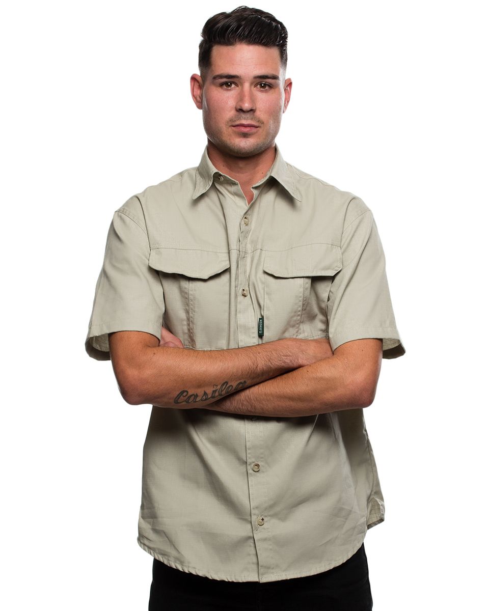 Men's Wildway Vented Bush Shirt - Stone (Size: S) | Shop Today. Get it ...