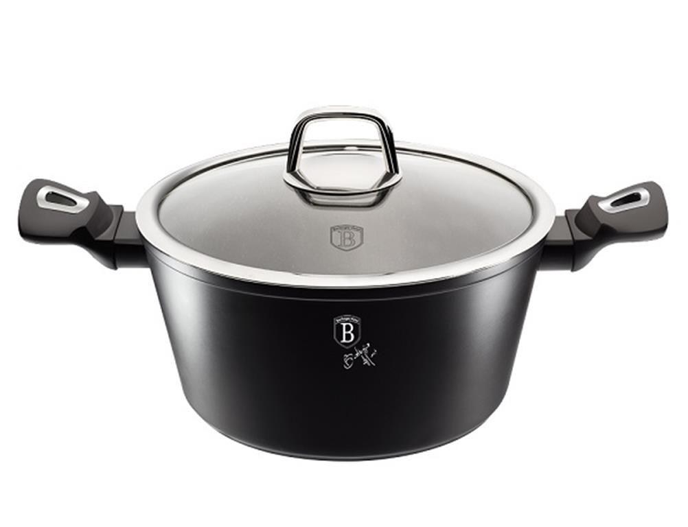 Berlinger Haus 20cm Marble Coating Casserole Pot - Black & Silver ...
