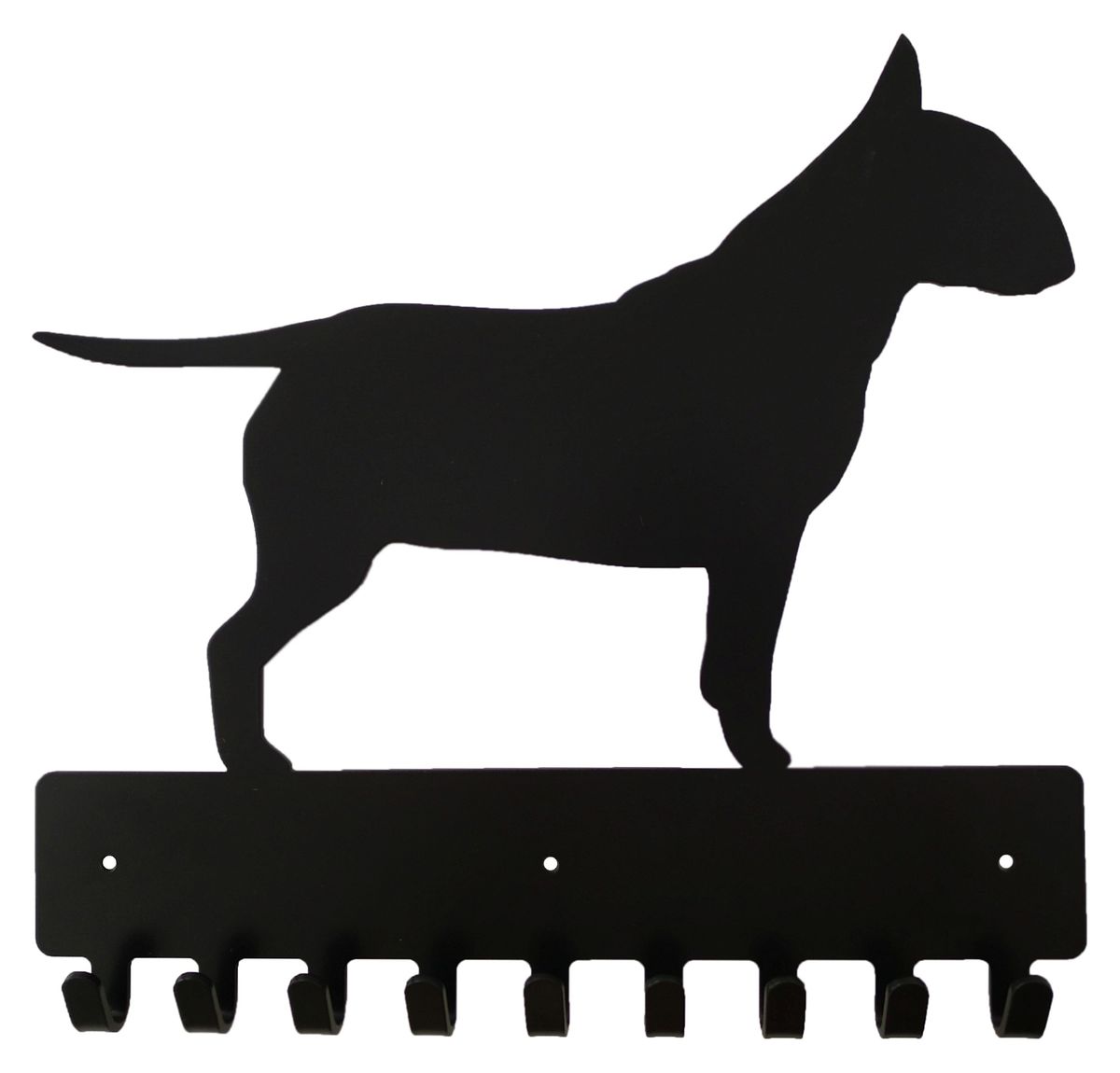Bull Terrier Key Rack & Dog Leash Hanger with 9 Hooks - Black | Shop ...