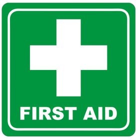 Parrot Products: Green First Aid Symbolic Sign on White ACP 15cm*15cm ...