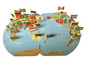 Children Wooden Puzzle World Map Flag Matching Puzzle Toy | Shop Today ...