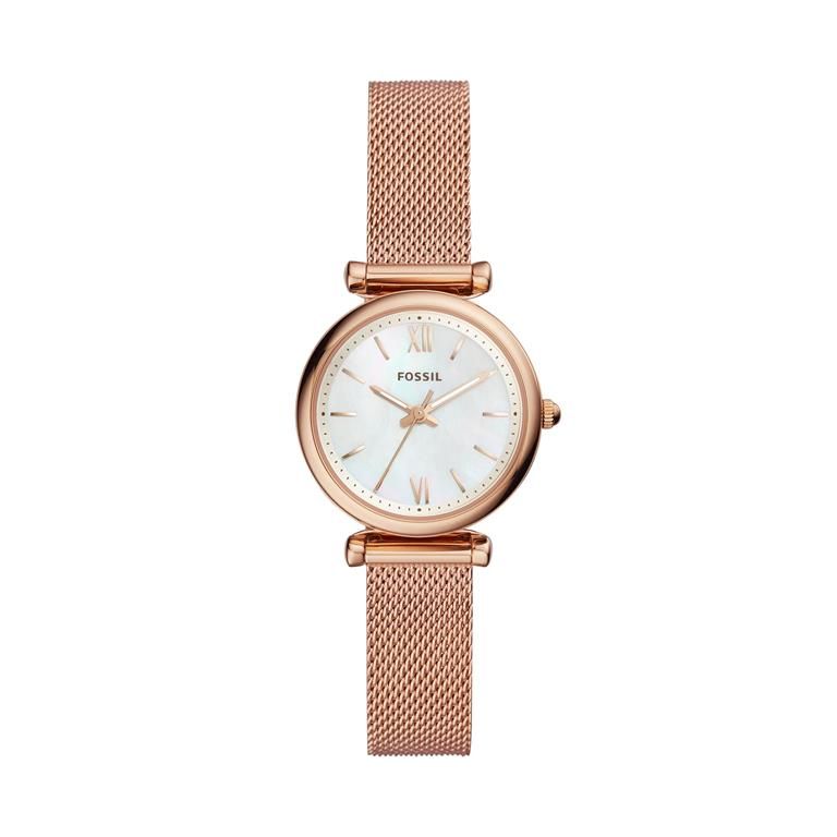 Fossil Carlie Mini Women Rose Stainless Steel Watch | Shop Today. Get ...