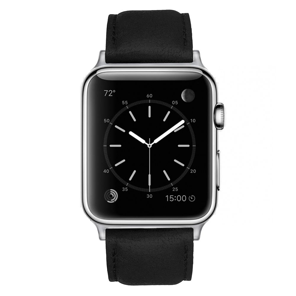 Colton James Leather Strap for Silver 42mm Apple Watch - Black | Shop ...