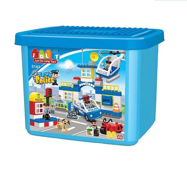 JDLT Police Series Bucket With Light & Sound - 80 Pieces | Buy Online ...