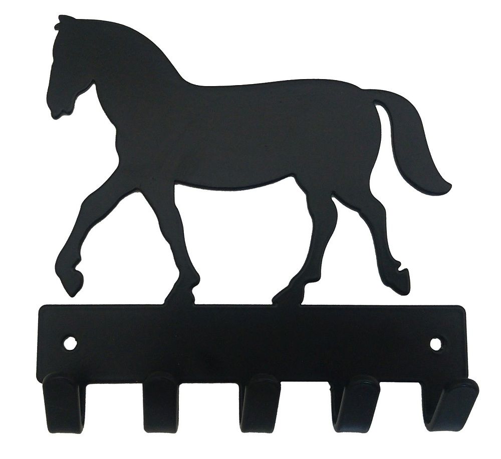 Horse Key Rack & Leash Hanger - 5 Hooks - Black | Shop Today. Get it ...