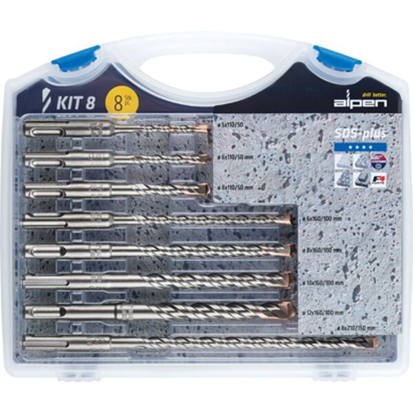 Alpen Sds Plus Drill Bit Set 8 Piece In Plastic Carry Case Shop Today