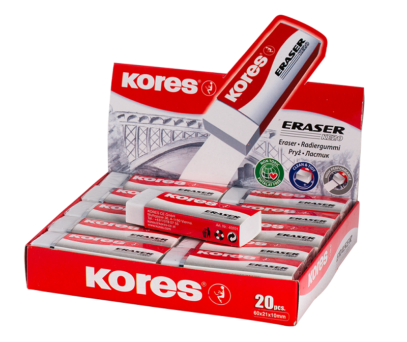 Kores White Eraser 60 x 21 x 10mm (Box of 20) | Shop Today. Get it ...