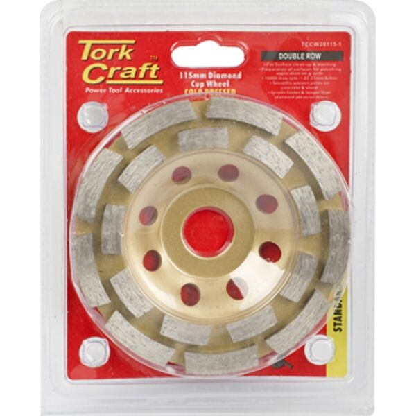 Tork Craft Dia. Cup Wheel 115 x 22.23mm Dbl Row Cold Pressed | Shop ...