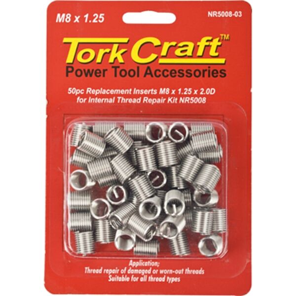 Tork Craft Thread Repair Kit M8 x 1.25 x 2.0mm Repl. Inserts for Nr5008 ...