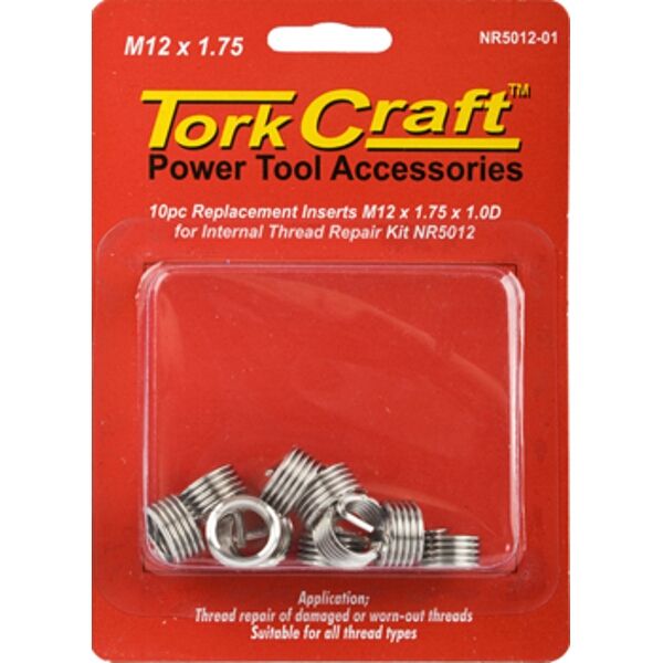 Tork Craft Thread Repair Kit M12 x 1.75 x 1.0mm Repl. Inserts for ...