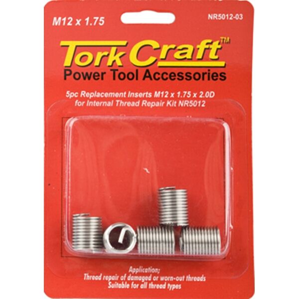 Tork Craft Thread Repair Kit M12 x 1.75 x 2.0mm Repl. Inserts for ...