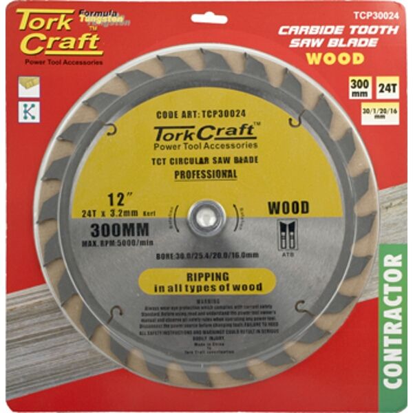 Tork Craft Blade Contractor 300 X 24T 30/1/20/16 Circular Saw TCT ...