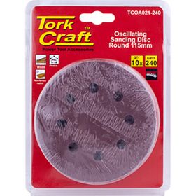 Tork Craft Oscillating Sandpaper A/O 115mm 10Pc Round 240Grit | Shop ...