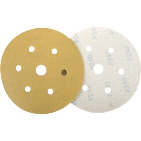 Tork Craft Gold Hook & Loop Disc (50 Pieces) 240 Grit 150mm X 6+1 Holes ...