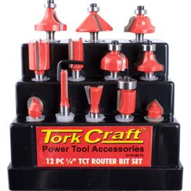 Tork Craft Router Bit Set 12Pc Plastic Box 1/4 Shank | Shop Today. Get ...