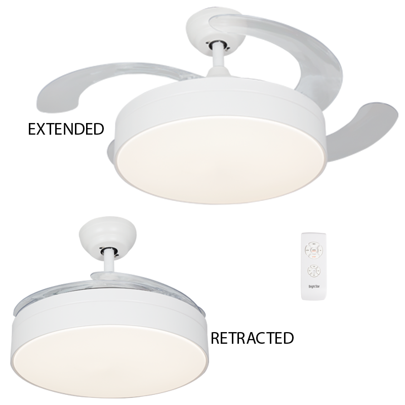 Bright Star - 4 Blade Ceiling Fan With Extendable Blades & Light | Shop ...