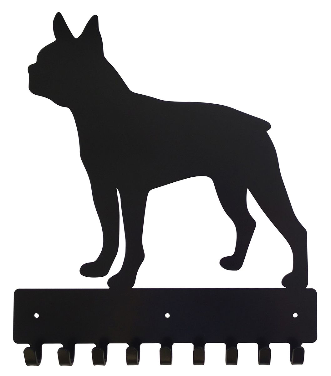 Boston Terrier Key Rack & Leash Hanger with 9 Hooks - Black | Shop ...