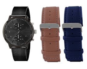Bad Boy Men's Utility Watch & Interchangeable Strap Set - Gun Metal ...