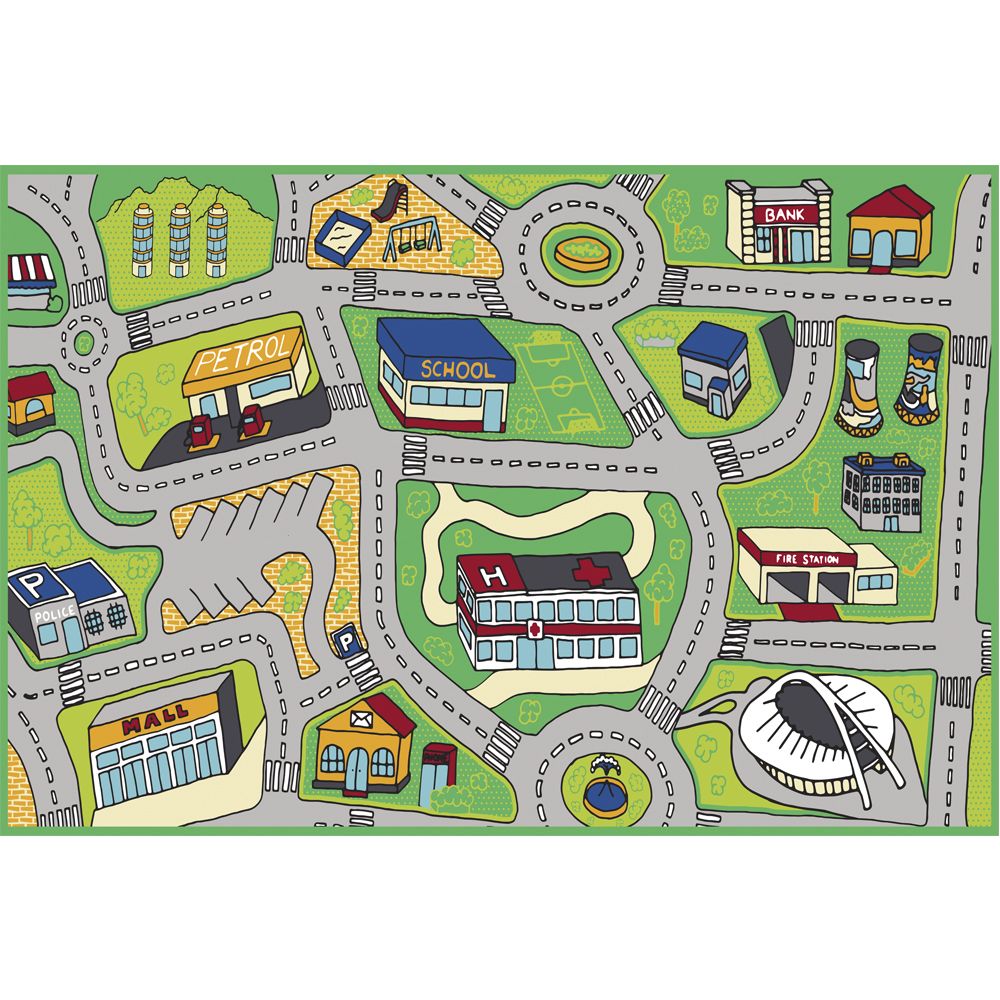 Waltex Kiddies Town Track Rectangle Rug - 120 x 180cm | Shop Today. Get ...