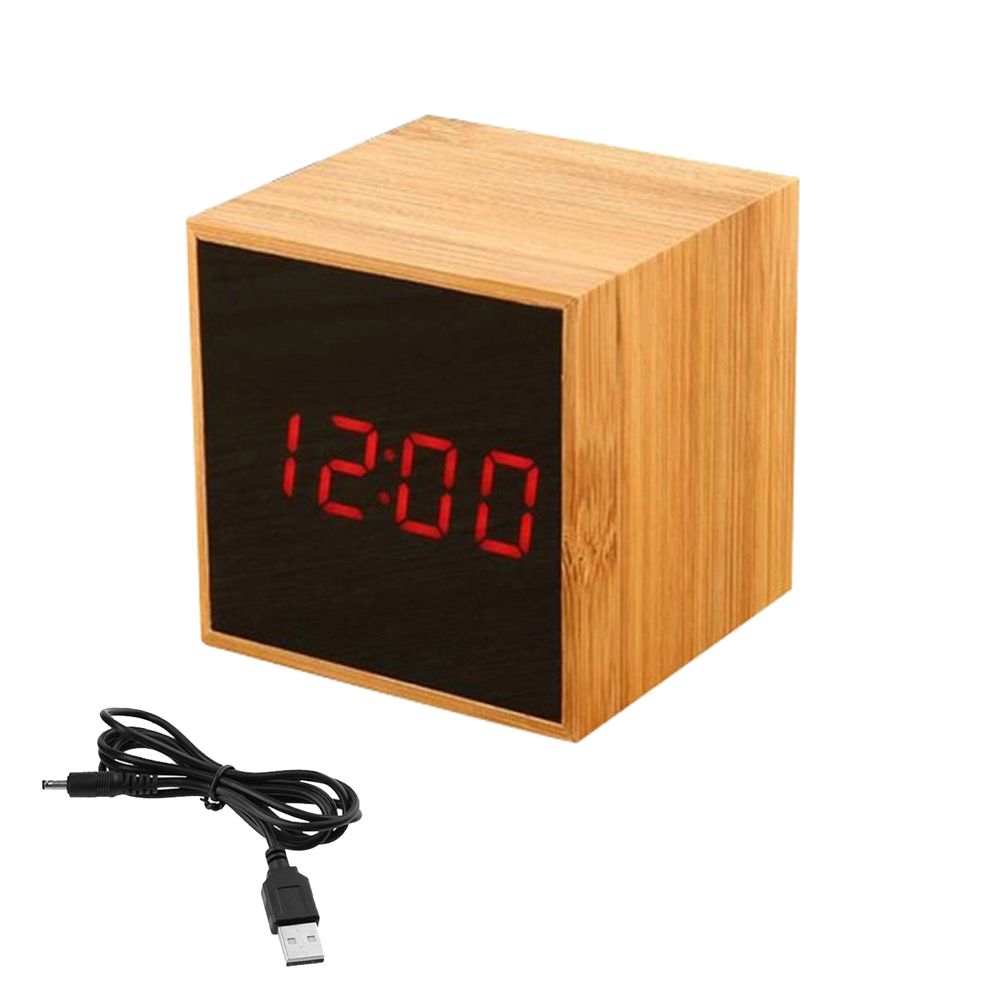 Mini Square Digital LED Wooden Alarm Clock - Red | Shop Today. Get it ...