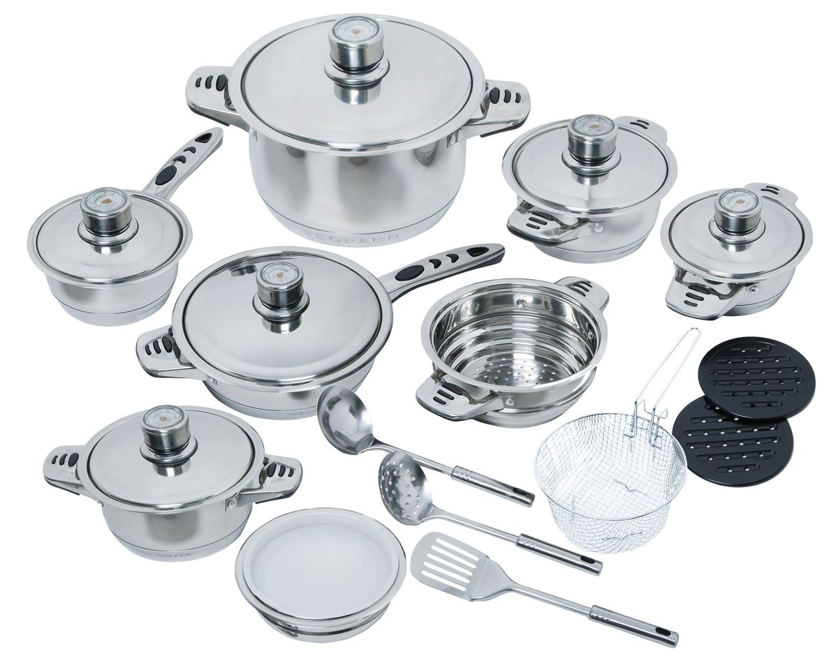 22 Piece Stainless Steel Cookware Set | Shop Today. Get it Tomorrow ...