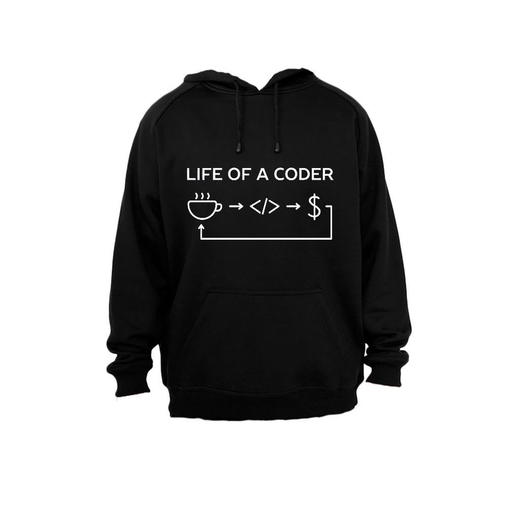 Life of a Coder Mens Hoodie - Black | Shop Today. Get it Tomorrow ...