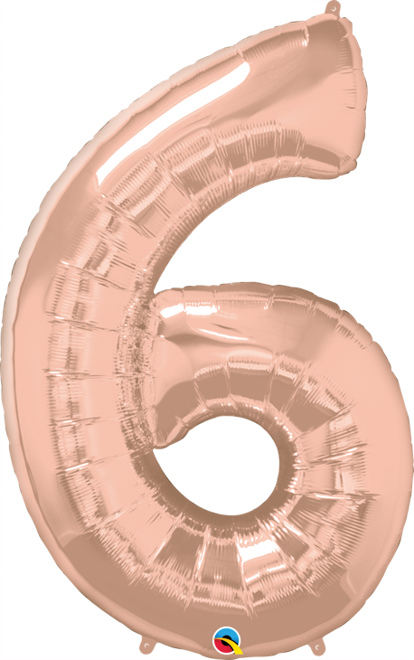 34 Inch Foil Number 6 Rose Gold 1CTP | Shop Today. Get it Tomorrow ...