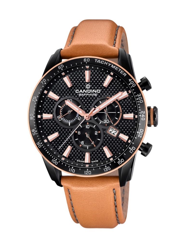 Candino Sapphire Swiss Made Mens Leather Watch - Gents Sport Chrono ...